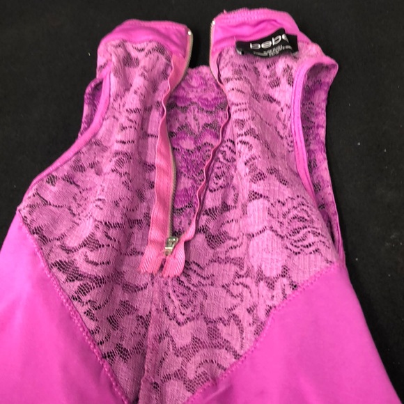 bebe | Tops | Bebe Purple Lace Crop Top Showing Belly | Poshmark